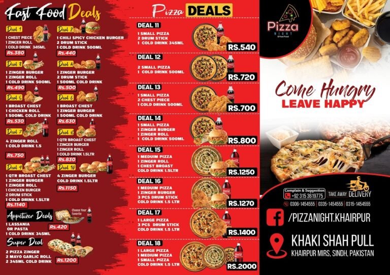 Pizza Night Khairpur Menu | Big Pan Pizza Khairpur Menu